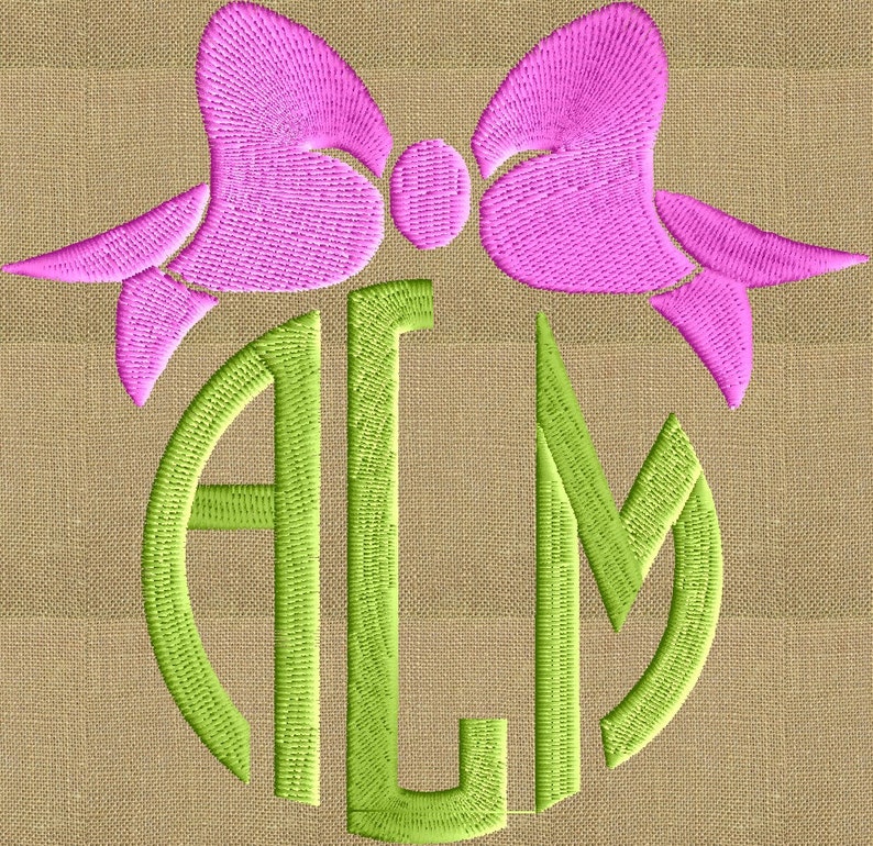 Bow Font Frame Monogram Embroidery Design Font Not Included - Etsy