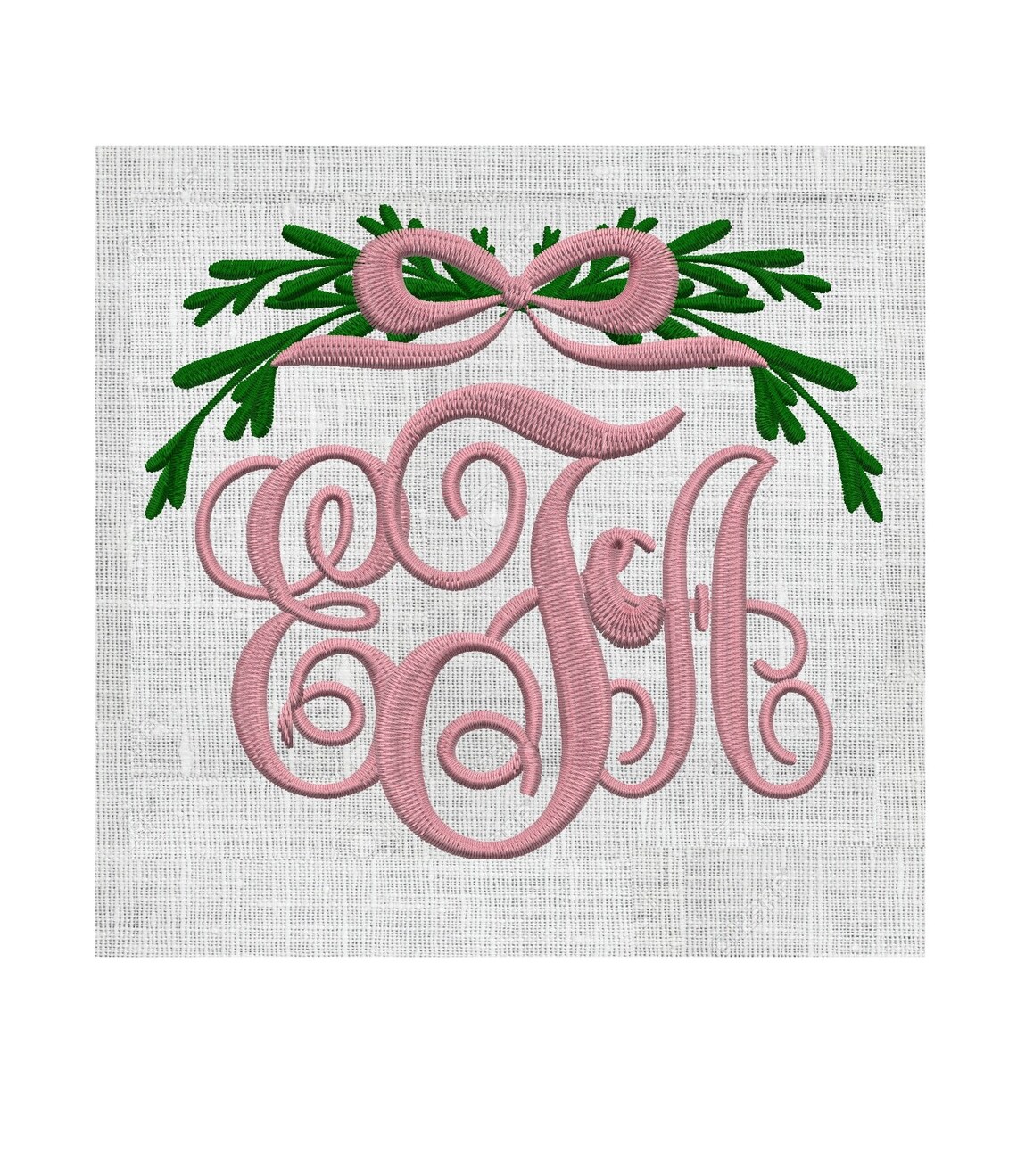 Swag W Bow Font Frame Monogram Design -font Not Included - EMBROIDERY ...