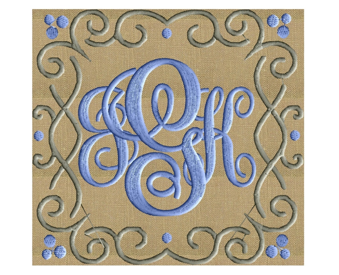 Squiggle Square Font Frame Monogram Design -font Not Included ...