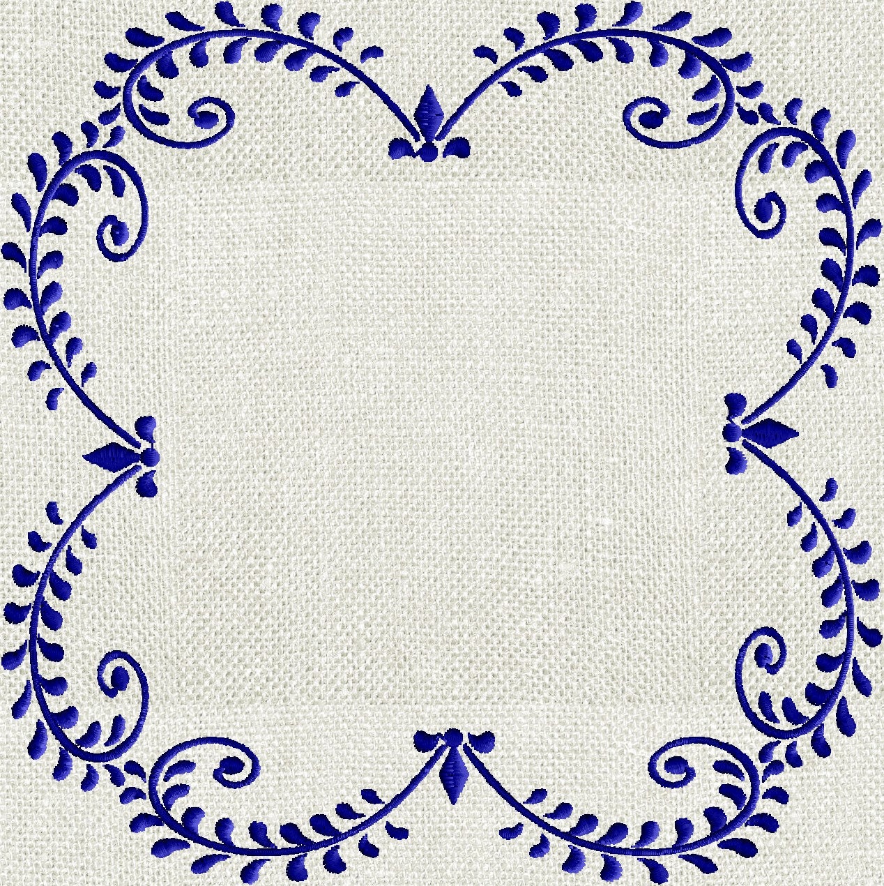 Dutch Delft Font Frame Monogram Design - Font Not Included - EMBROIDERY ...