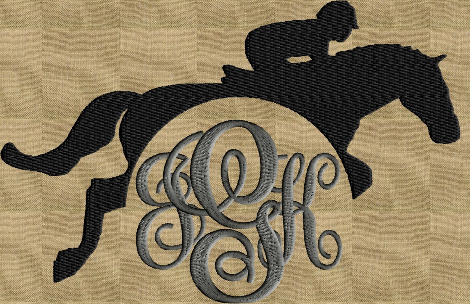 Jumping Horse Frame Design - Equestrian Hunt Seat - EMBROIDERY DESIGN ...