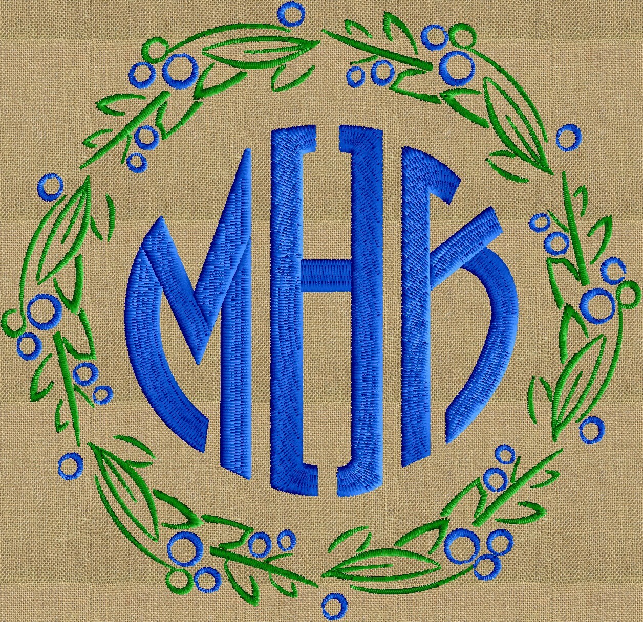 Blueberry Font Frame Monogram Design -font Not Included - EMBROIDERY ...