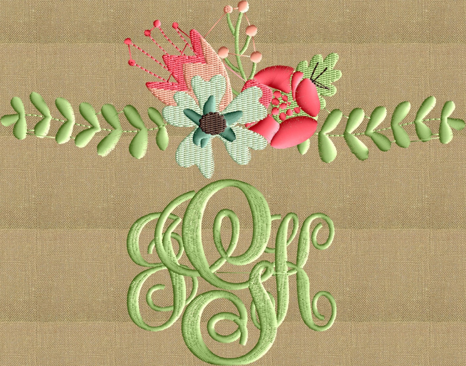 Floral Flourish Font Frame Monogram Embroidery Design Font - Etsy