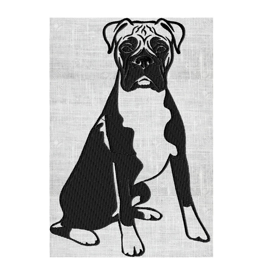 Sitting Boxer - Embroidery Design Embroidery DESIGN FILE - Instant ...
