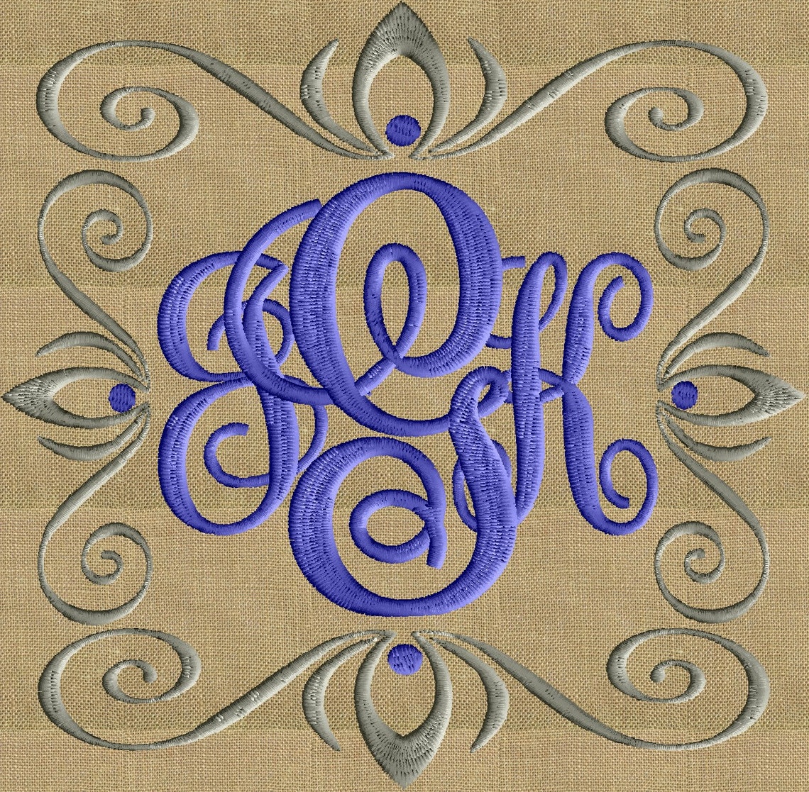 Scroll Square Font Frame Monogram Design font Not Included | Etsy