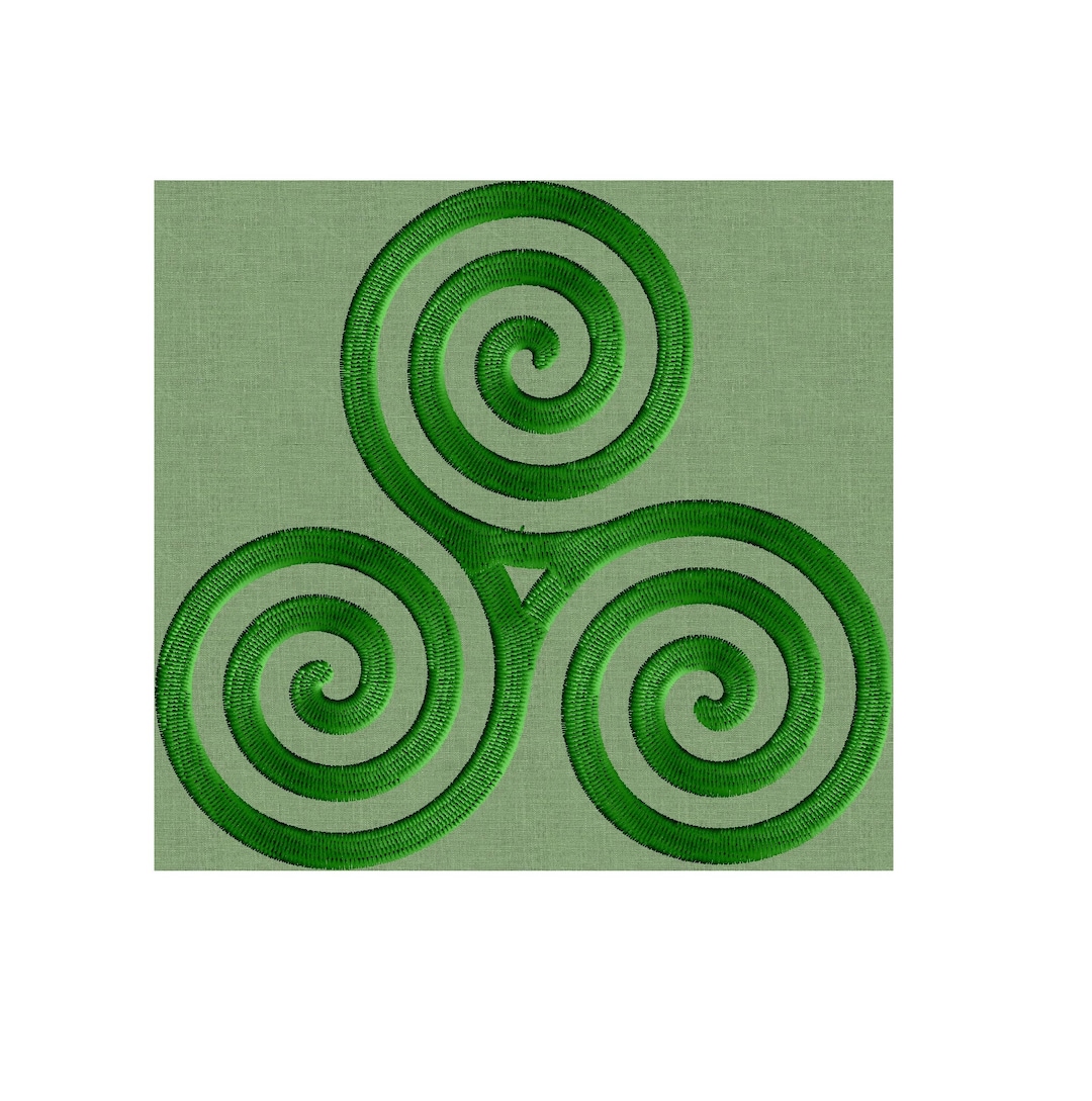Irish Celtic 3 Spirals Triskelion - EMBROIDERY DESIGN FILE - Instant ...