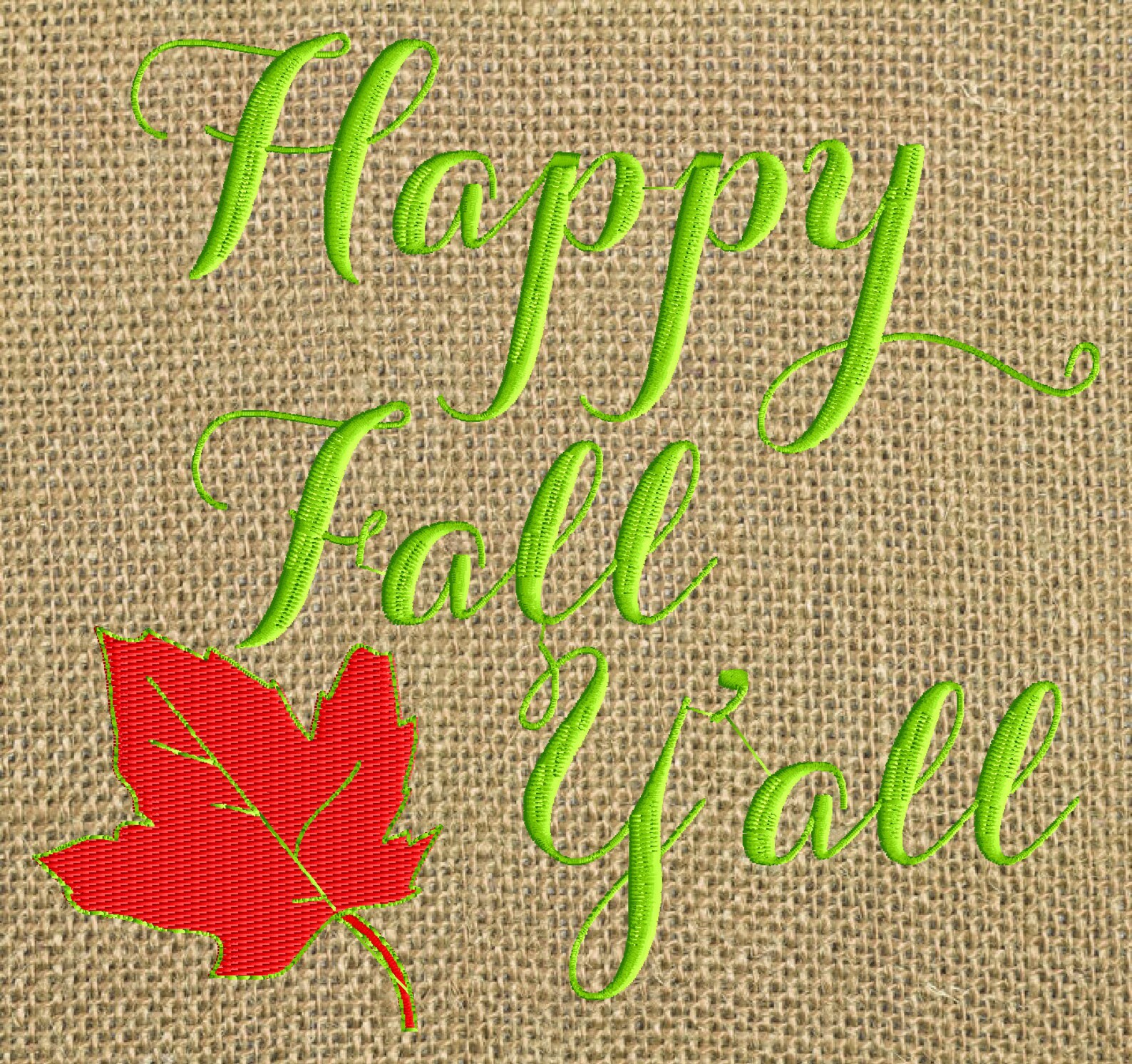 Happy Fall Y'all - EMBROIDERY DESIGN FILE- Instant Download - Exp Jef ...