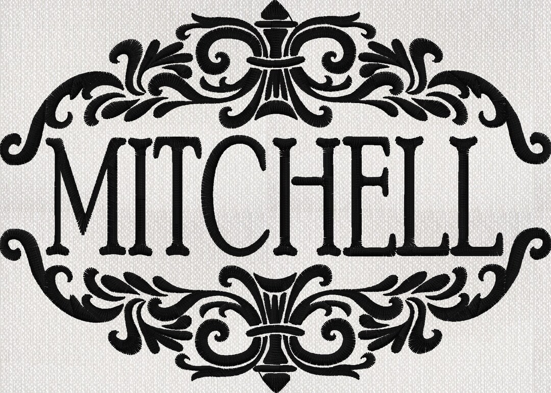 Modern Filigree Scroll Font Frame -EMBROIDERY DESIGN - Font Not ...