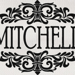 Modern Filigree Scroll Font Frame -EMBROIDERY DESIGN - Font Not ...