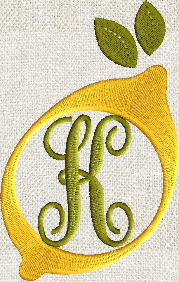 Lemon Frame Design - Fruit - EMBROIDERY DESIGN FILE - Instant Download ...