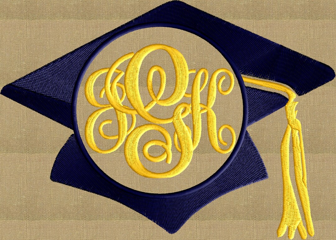 Graduation Cap Hat Frame Monogram Design -font Not Included ...