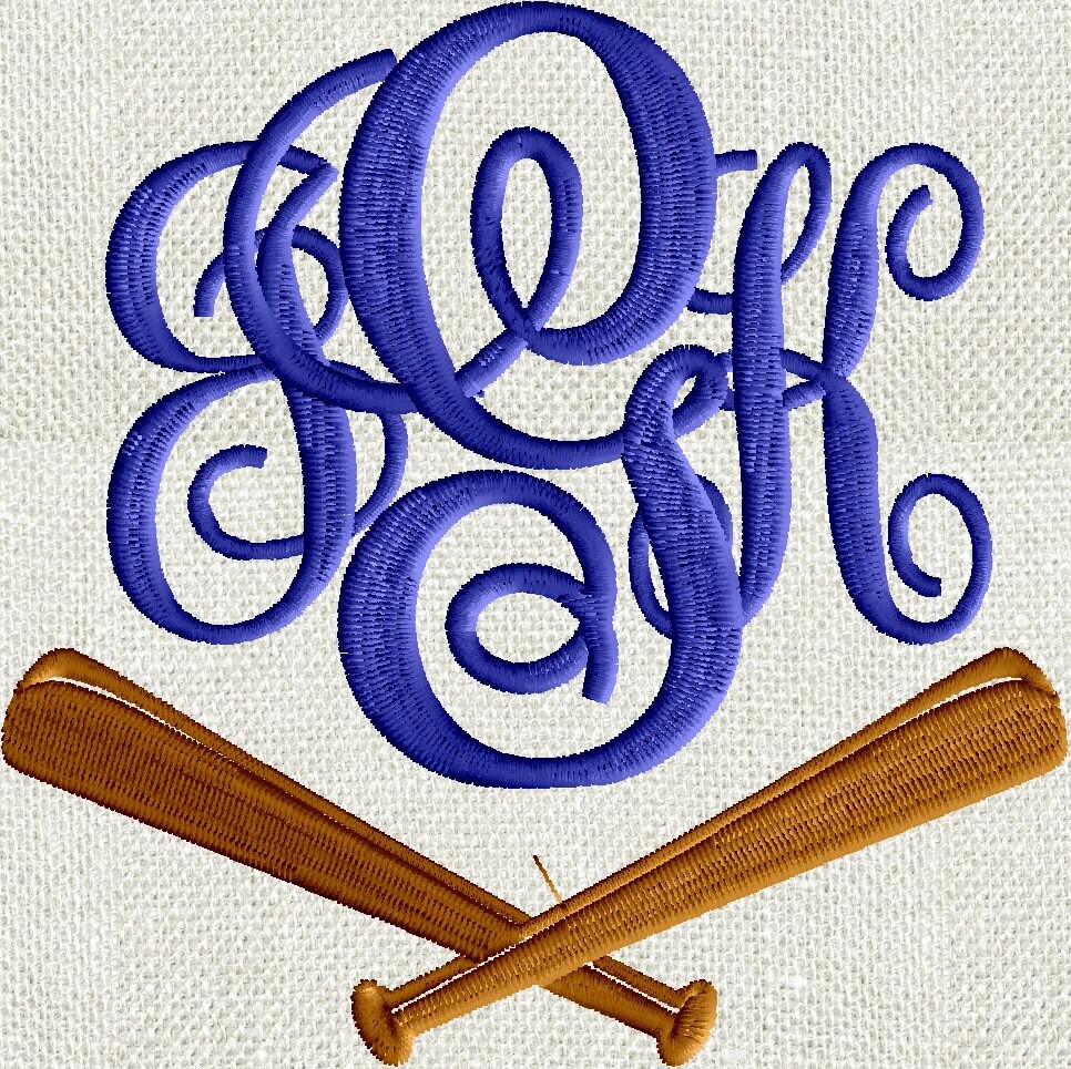 Baseball Bats Font Frame Monogram Design font Not Included - Etsy