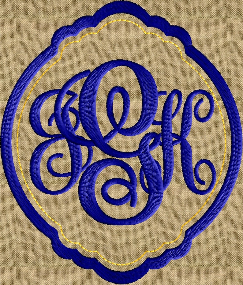 Scallop Circle Font Frame Monogram Design font Not Included - Etsy