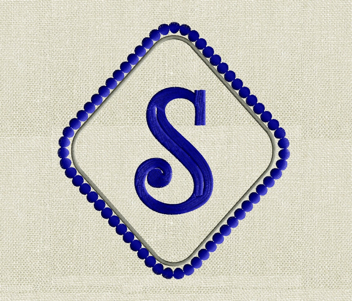 Diamond Dots Font Frame Monogram Embroidery Design - Font Not Included ...