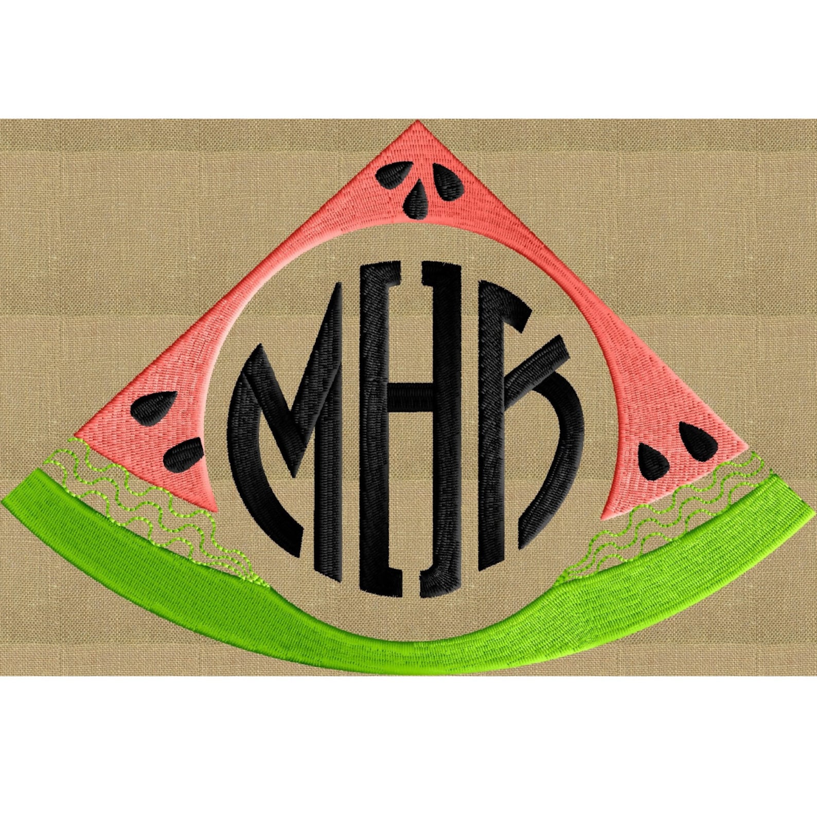 Watermelon Frame Design - Fruit - EMBROIDERY DESIGN FILE - Instant ...