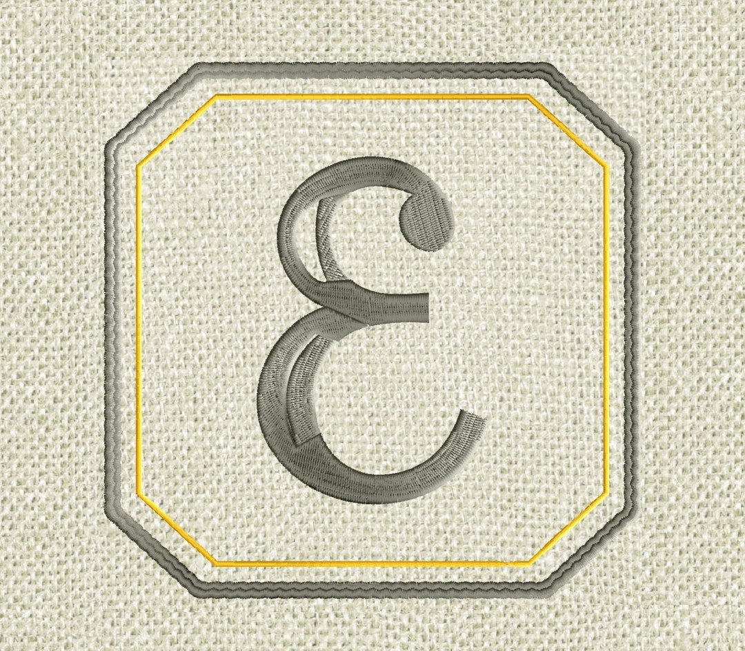 Double Fluted Font Frame Monogram Embroidery Design -font Not Included ...