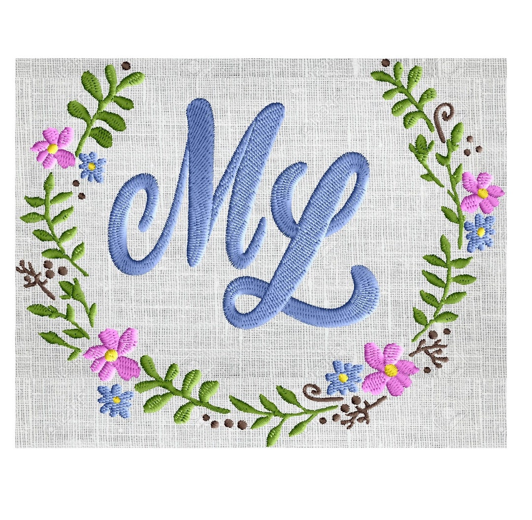 Floral Wreath Font Frame Monogram Design -font Not Included ...