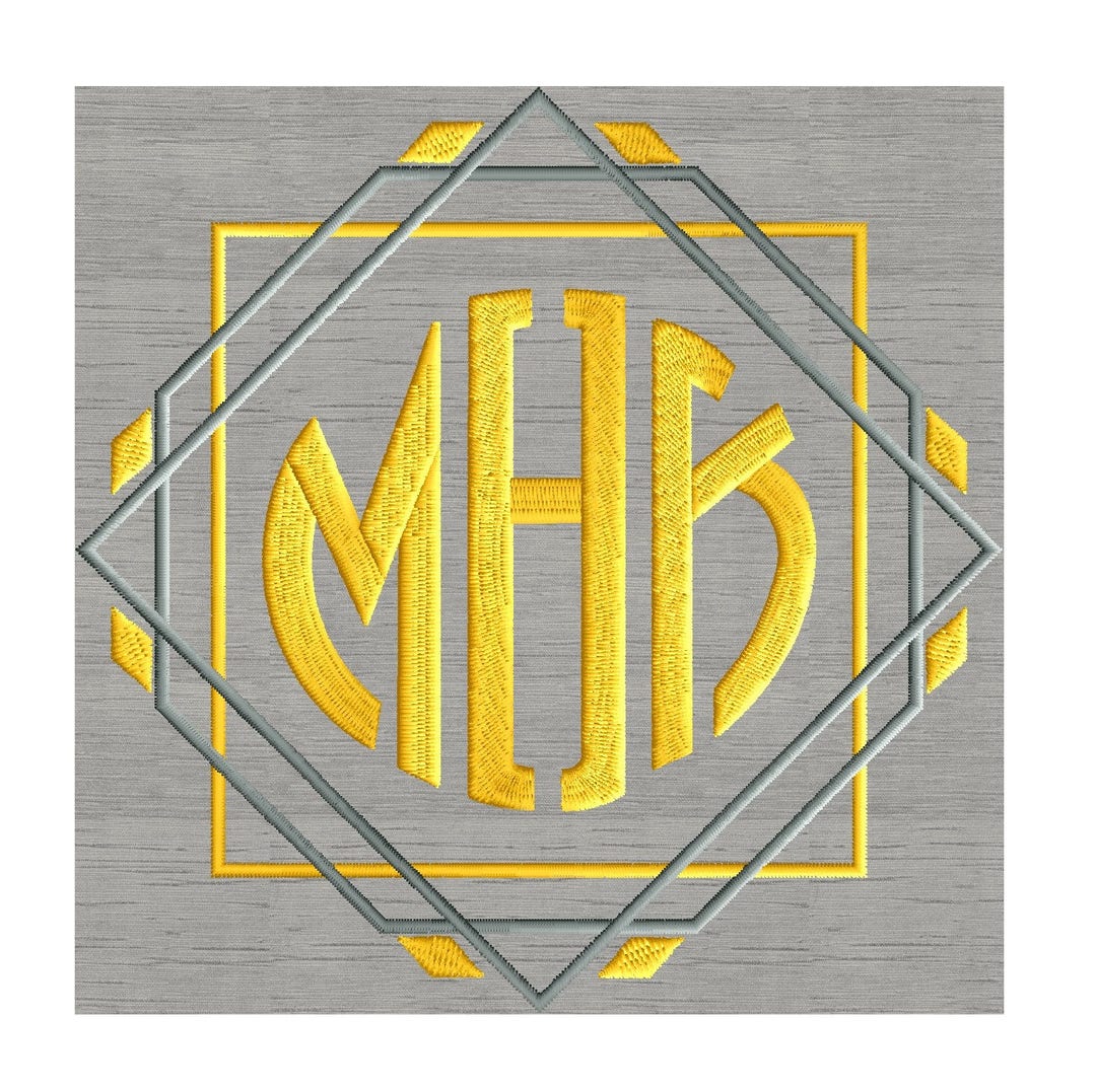 Geo Diamond Font Frame Monogram Design -font Not Included - EMBROIDERY ...