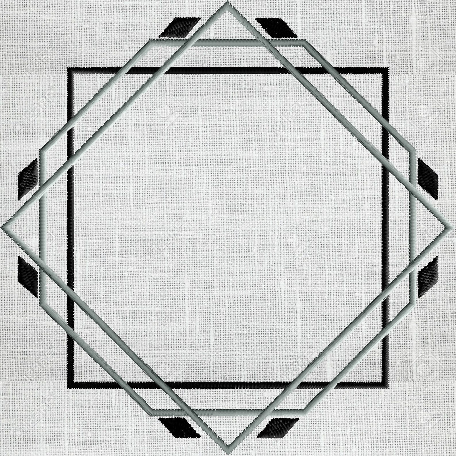 Geo Diamond Font Frame Monogram Design font Not Included - Etsy