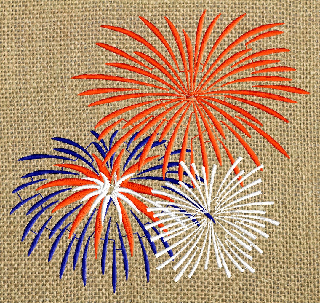 Fireworks Patriotic Design - 4th of July - Welcome Home - Embroidery ...