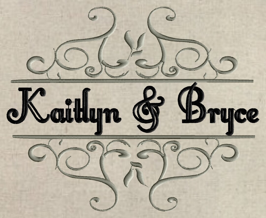 Regency Scroll Font Frame Monogram - EMBROIDERY DESIGN FILE - Instant ...
