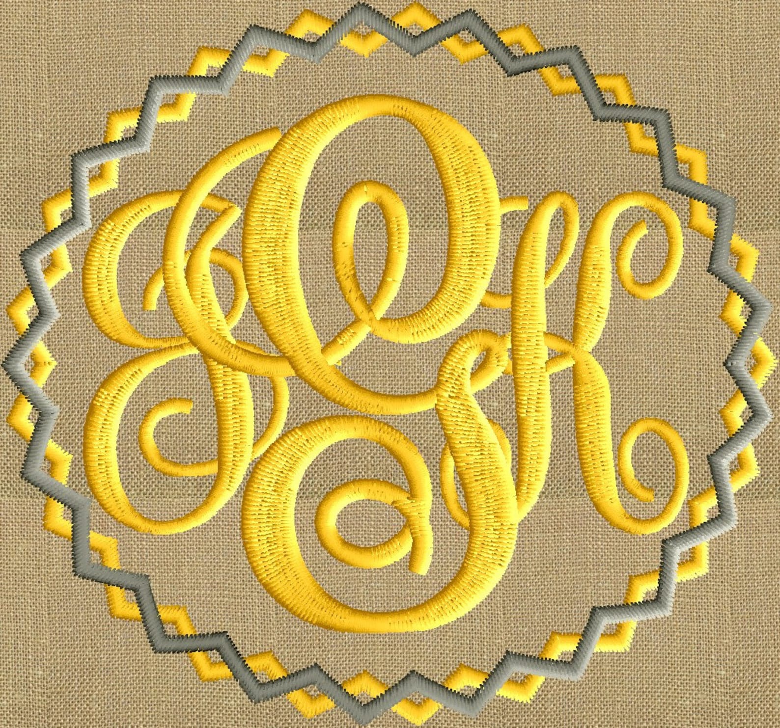 Braided Circle Font Frame Monogram font Not Included | Etsy