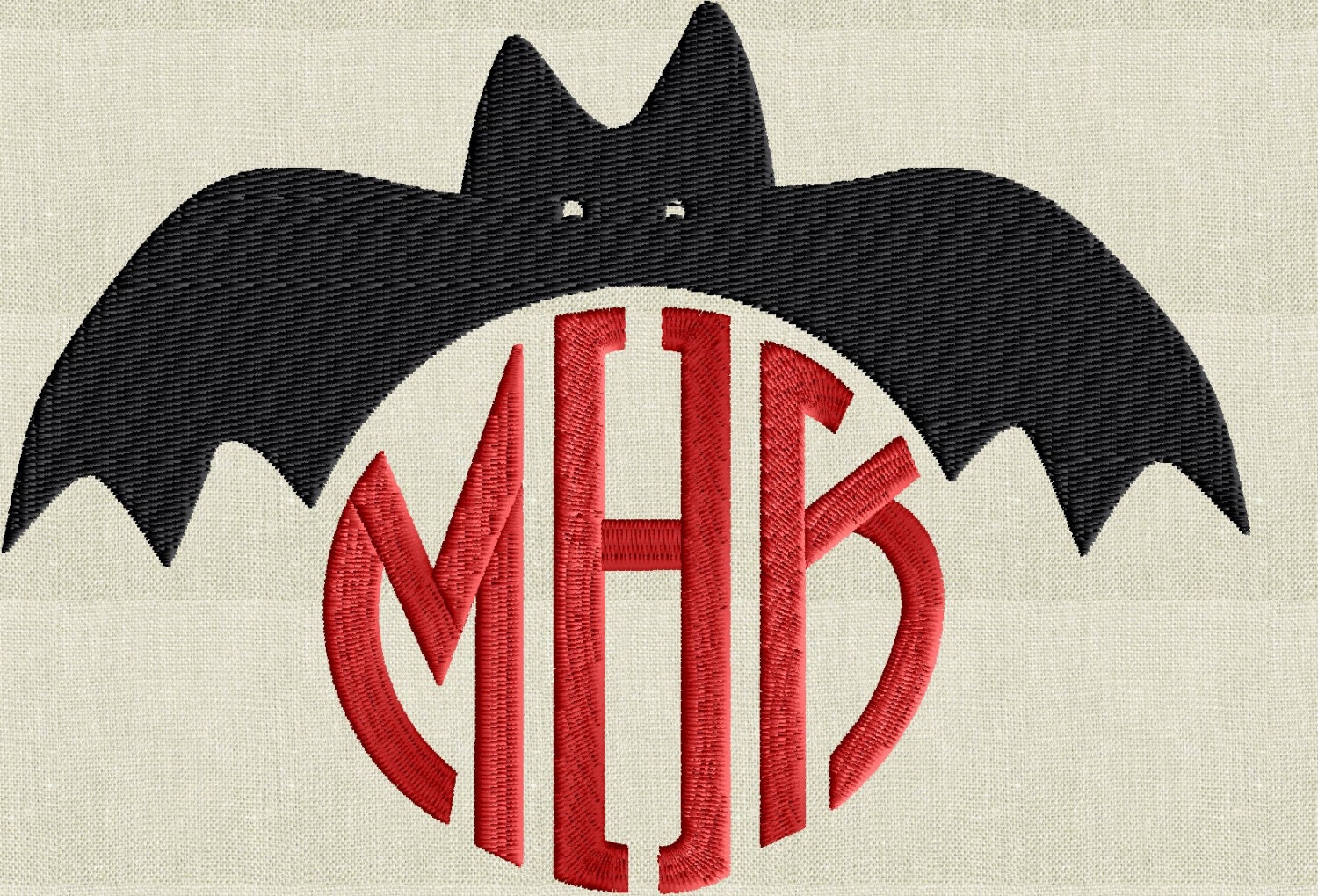 Bat Font Frame Monogram Embroidery Design Font Not Included - Etsy