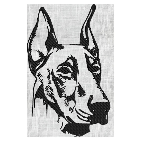 Doberman Embroidery Design Embroidery DESIGN FILE Instant | Etsy