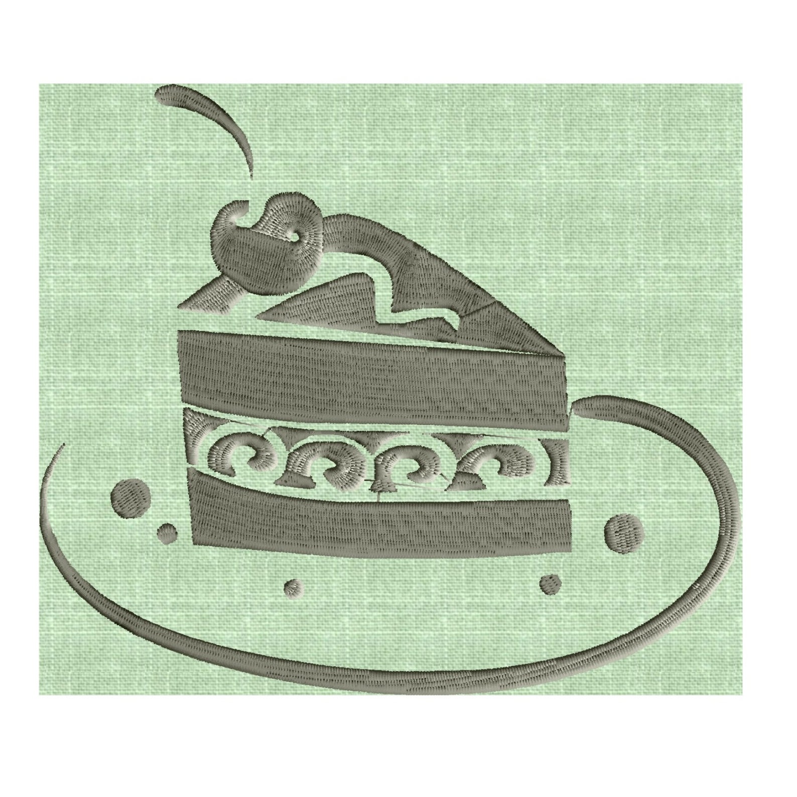 Cake Slice Silhouette EMBROIDERY DESIGN FILE Instant | Etsy