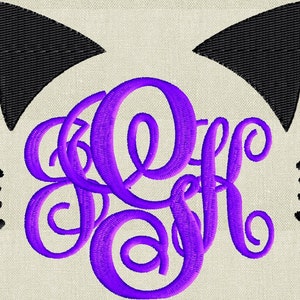Black Cat Kitty Font Frame Monogram Embroidery Design - Font Not ...