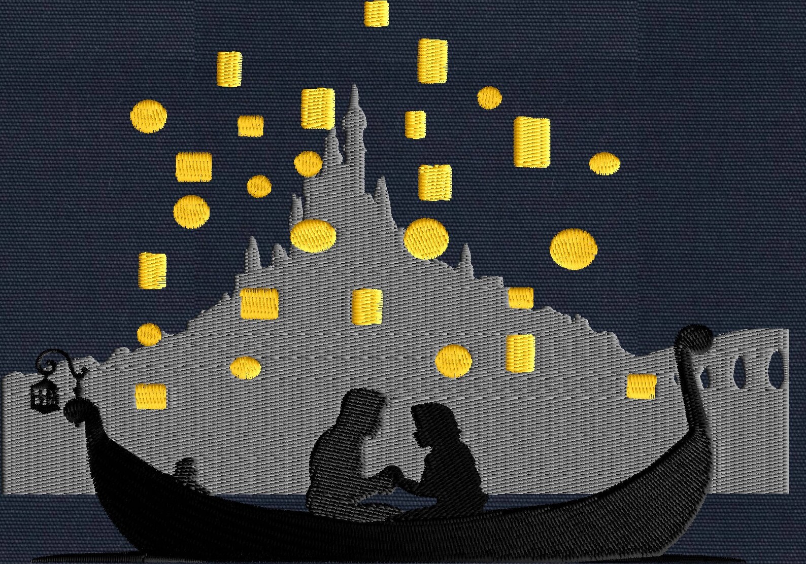 Princess Rapunzel Gondola Luminaries EMBROIDERY DESIGN FILE | Etsy