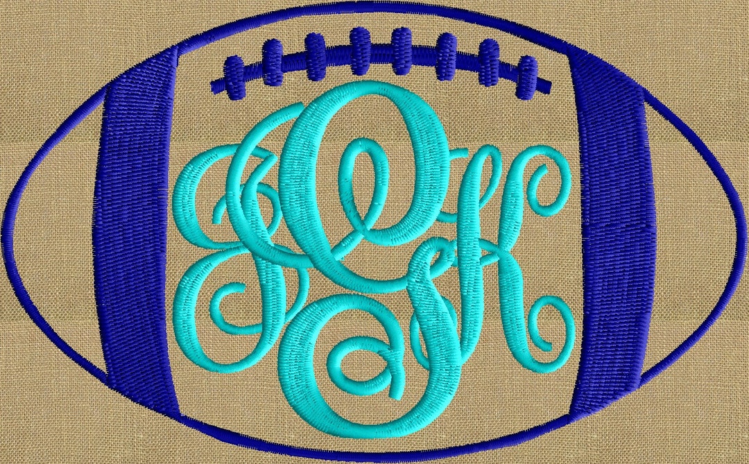 Football Font Frame Monogram Design -font Not Included - EMBROIDERY ...