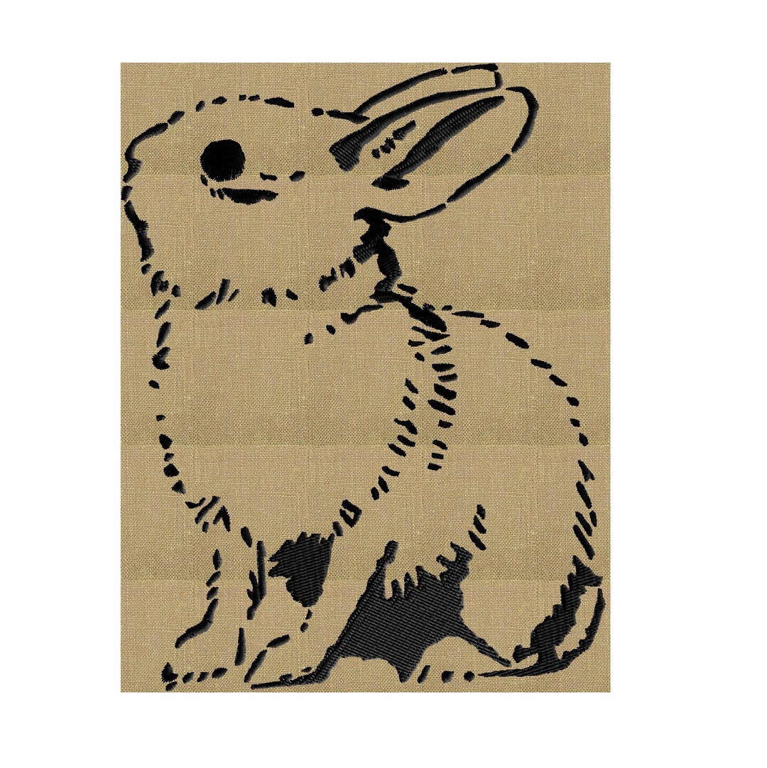 Baby Bunny Sketch Silhouette Embroidery DESIGN FILE Instant Download 2 ...
