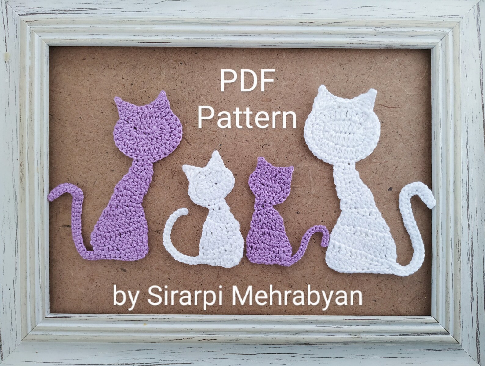 Crochet Cats Pattern PDF Cat Applique Pattern Crochet Tutorial | Etsy