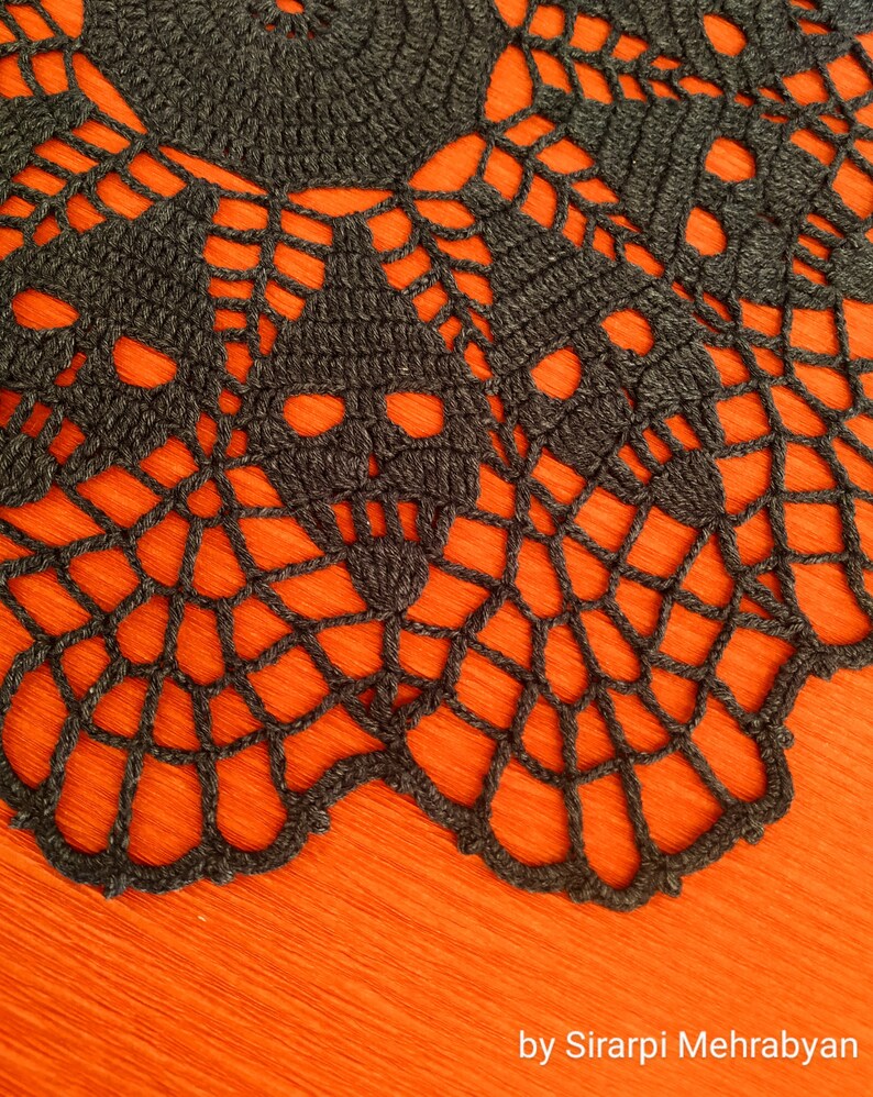 Crochet Two Patterns PDF Skulls Doily Home Decoration Kitchen - Etsy