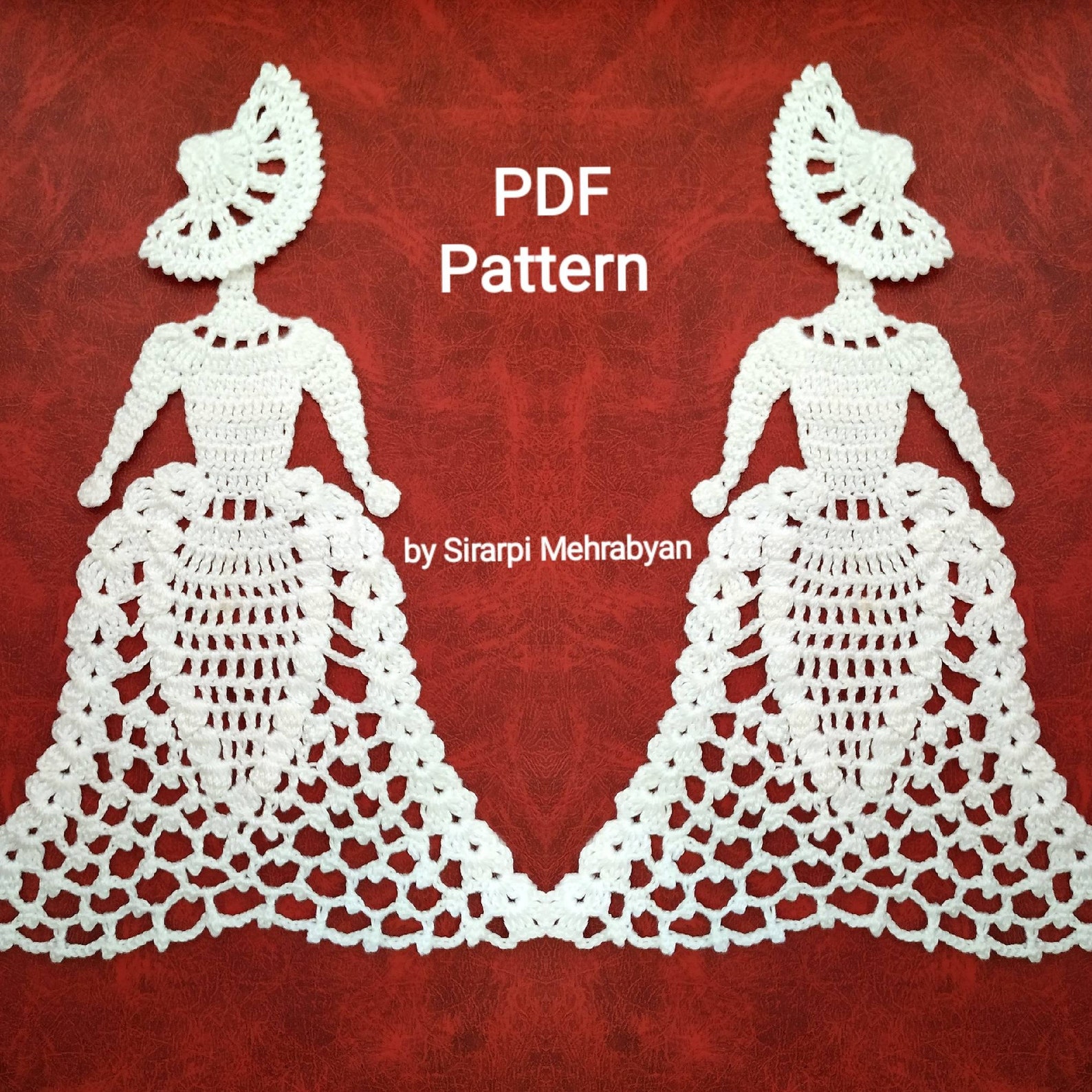 Lady Doily Crochet Pattern PDF Applique Lady Victorian Themed - Etsy