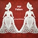 Lady Doily Crochet Pattern PDF Applique Lady Victorian Themed Crinoline ...