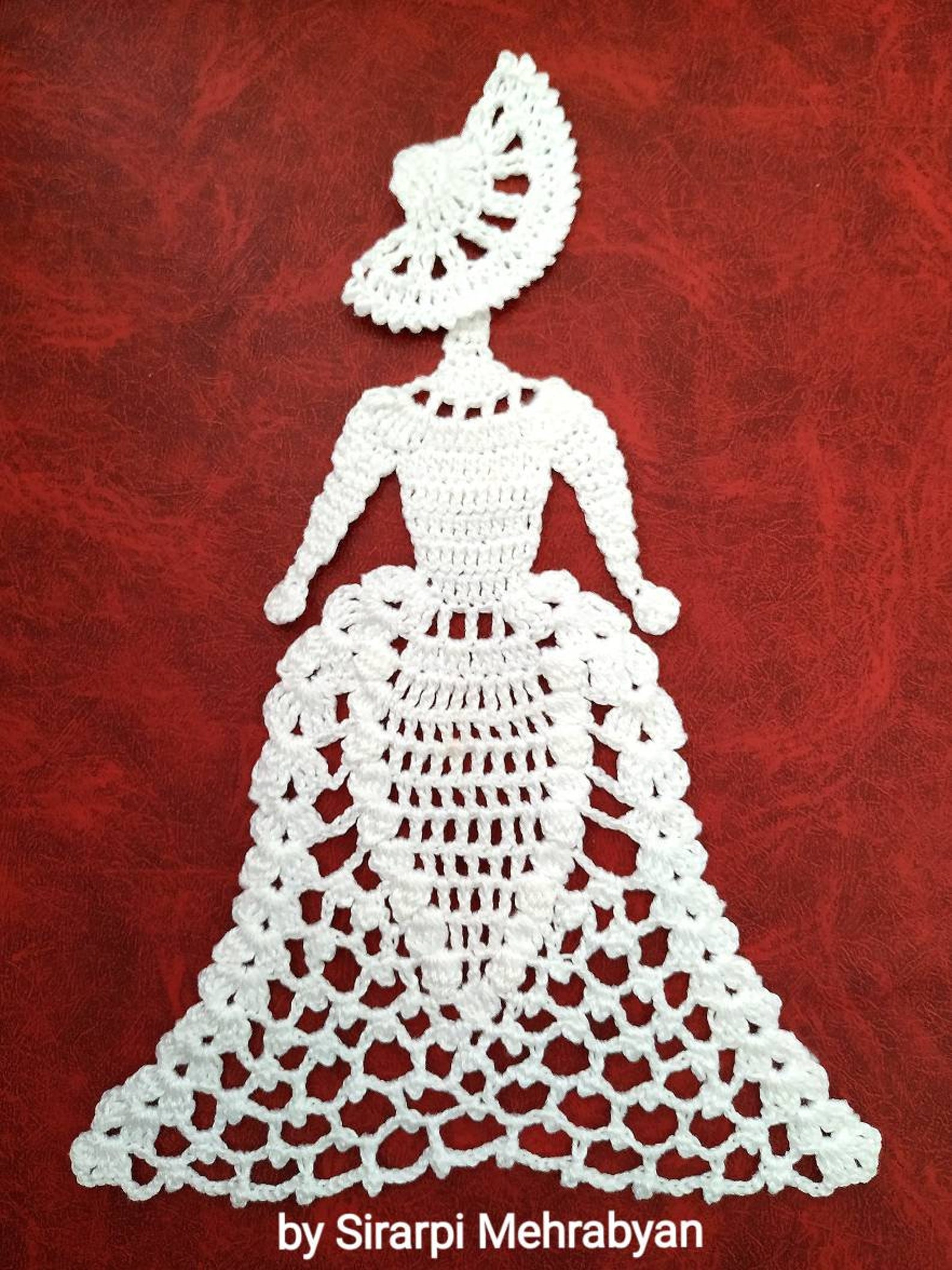 Lady Doily Crochet Pattern PDF Applique Lady Victorian Themed - Etsy
