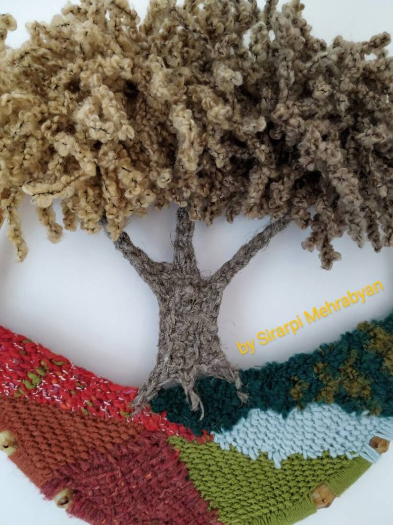 Crochet Tree Wall Hangings Crochet Landscape Wall Art Crochet - Etsy