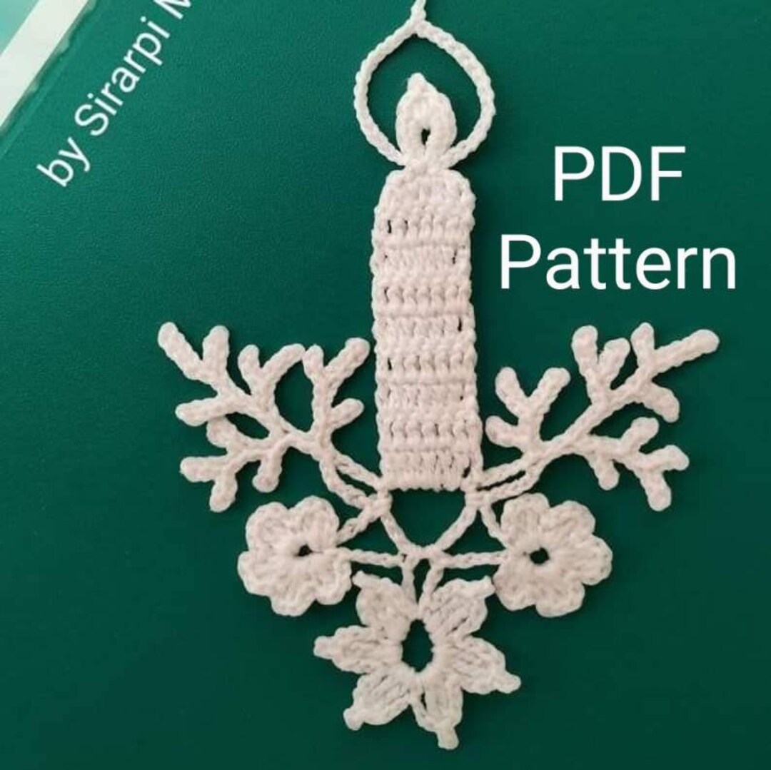 Crochet Candle Pattern PDF Crochet Christmas Ornament New Year Gift ...