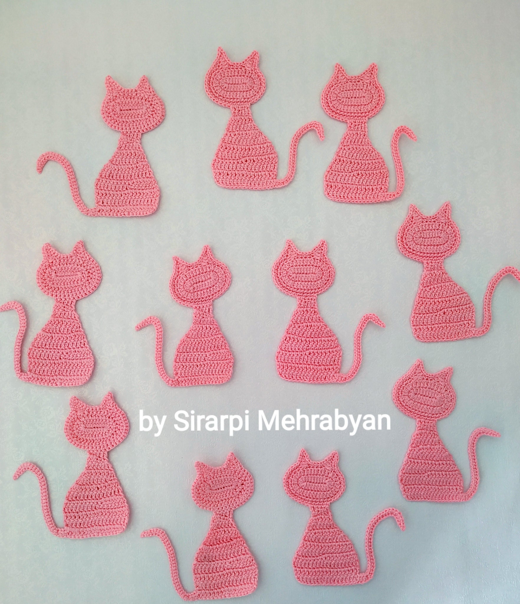 Crochet Applique Cat Pattern PDF Diy Craft Instant Download | Etsy