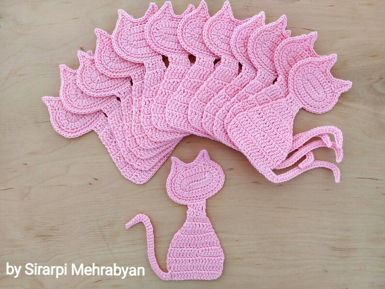 Crochet Applique Cat Pattern PDF Diy Craft Instant Download | Etsy