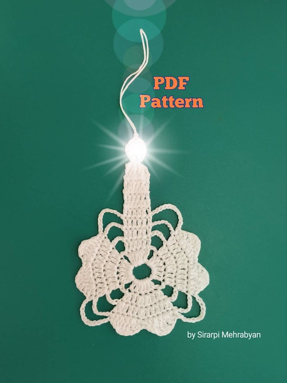 Xmas Crochet Candle Pattern Crochet Christmas Candle Applique And