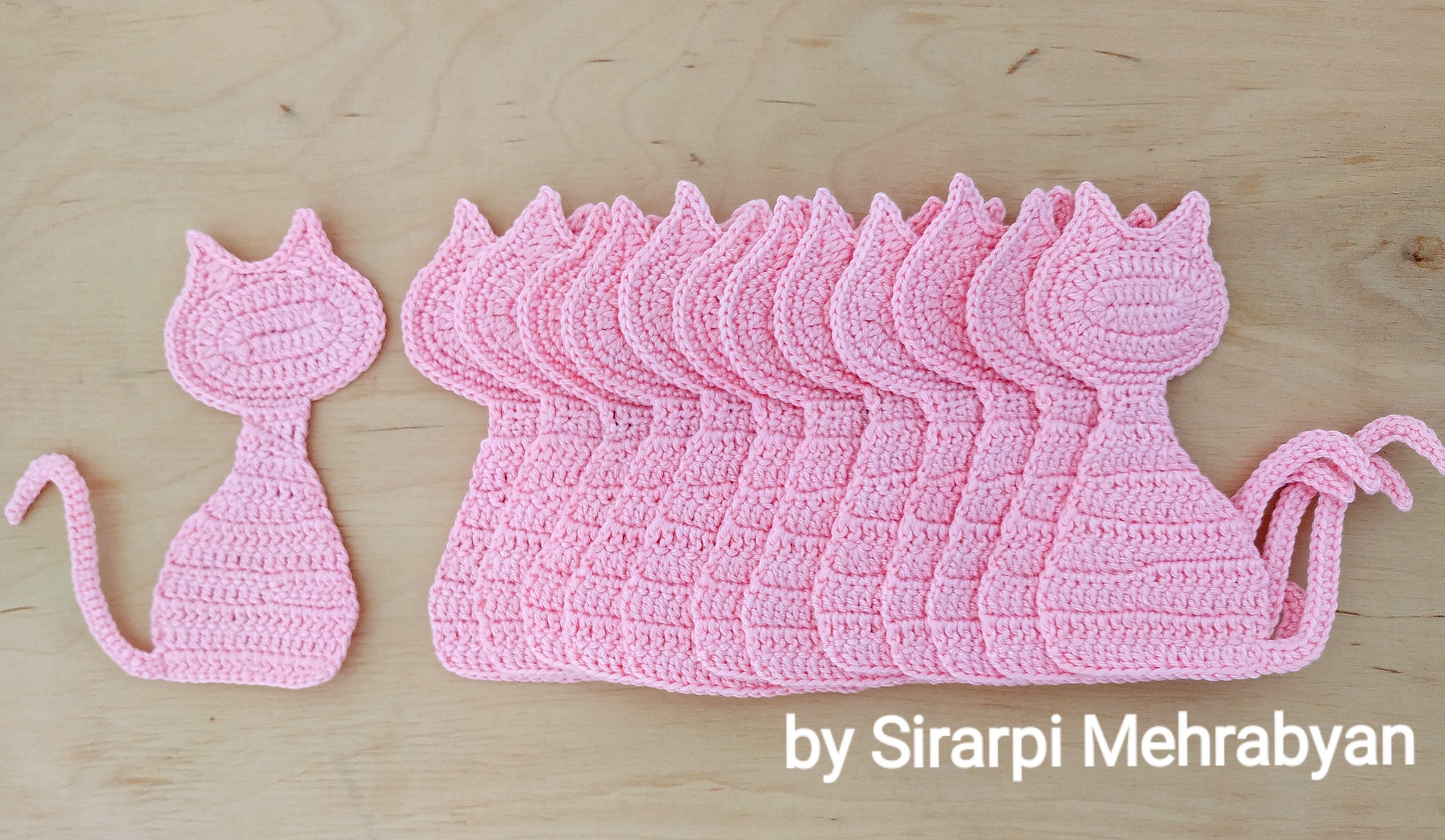 Crochet Applique Cat Pattern PDF Diy Craft Instant Download | Etsy