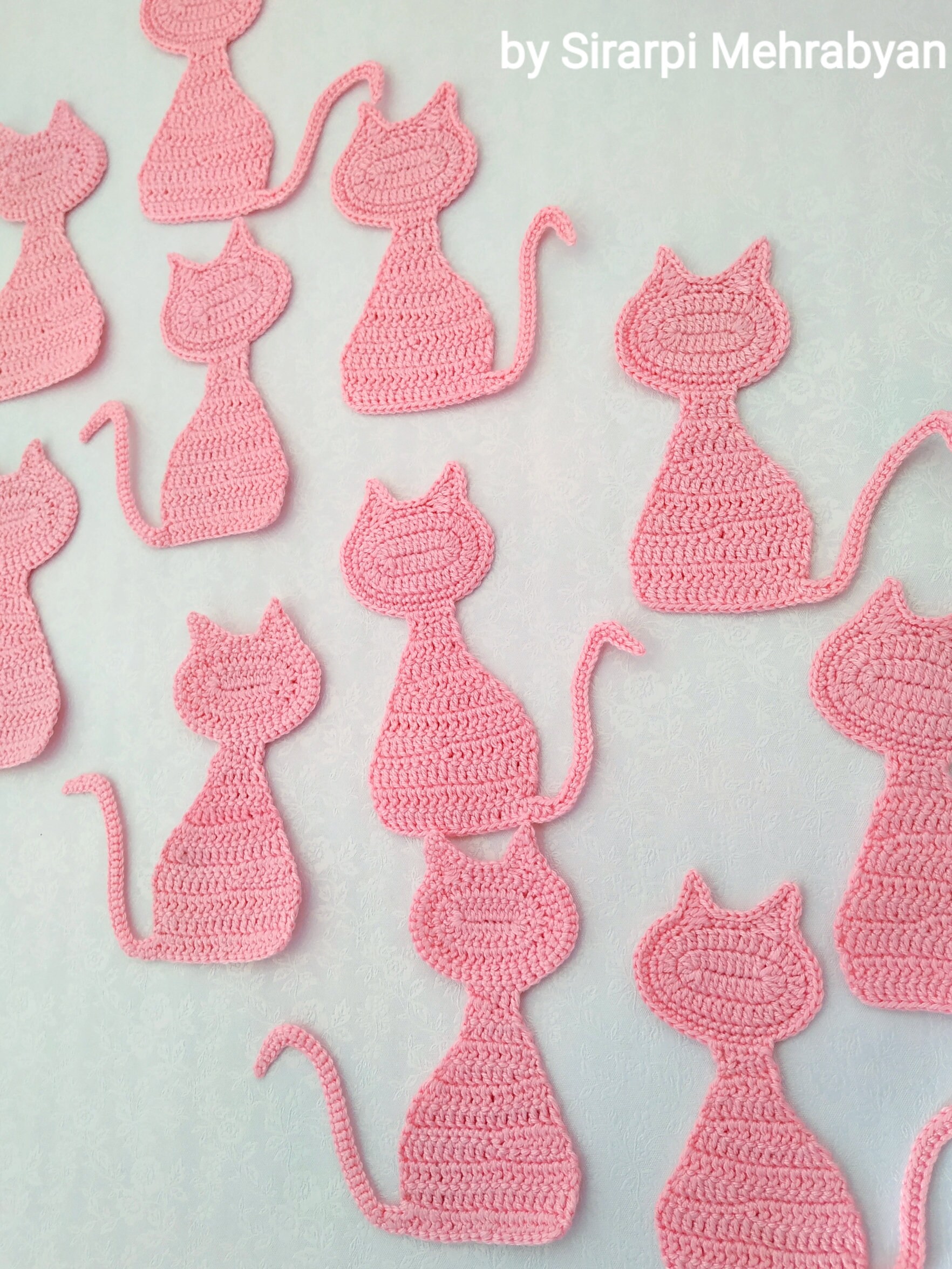 Crochet Applique Cat Pattern PDF Diy Craft Instant Download | Etsy