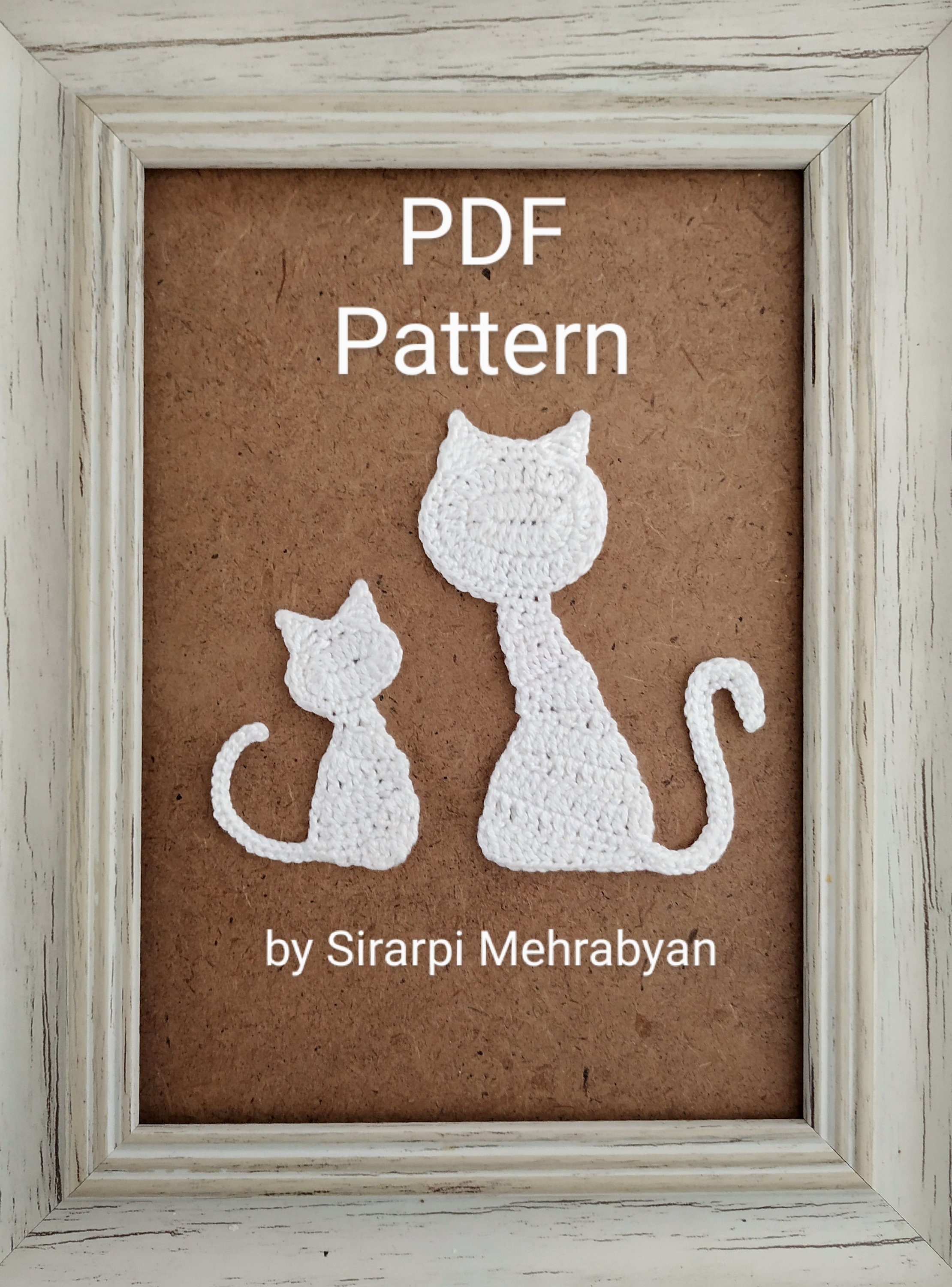 Crochet Cats Pattern PDF Cat Applique Pattern Crochet Tutorial | Etsy