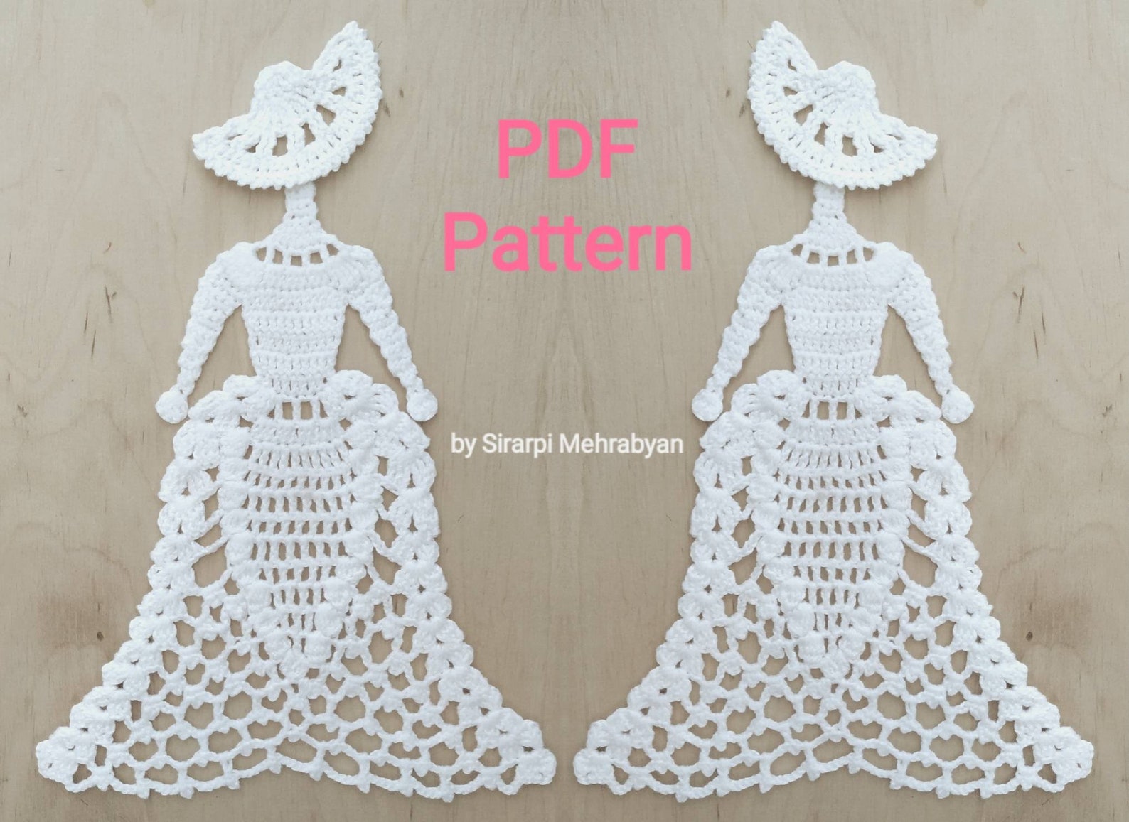 Lady Doily Crochet Pattern PDF Applique Lady Victorian Themed - Etsy
