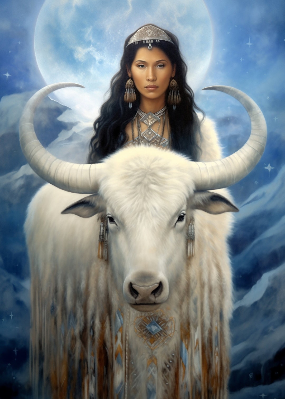 White Buffalo Calf Woman or White Buffalo Maiden - Digital Download - Etsy