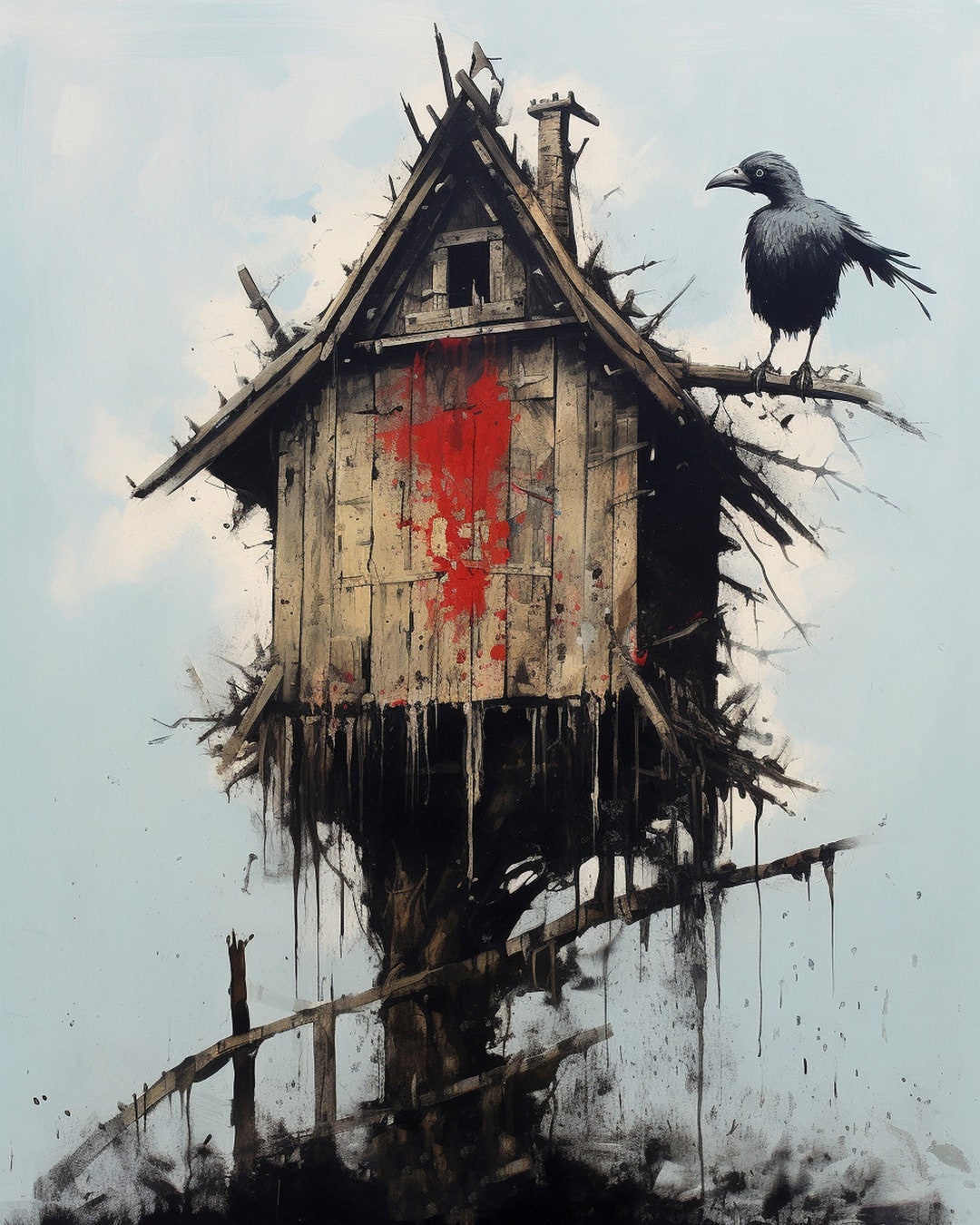 Baba Yaga Cottage - Dark Crone Goddess of Woman, Hag Witch, With Black ...