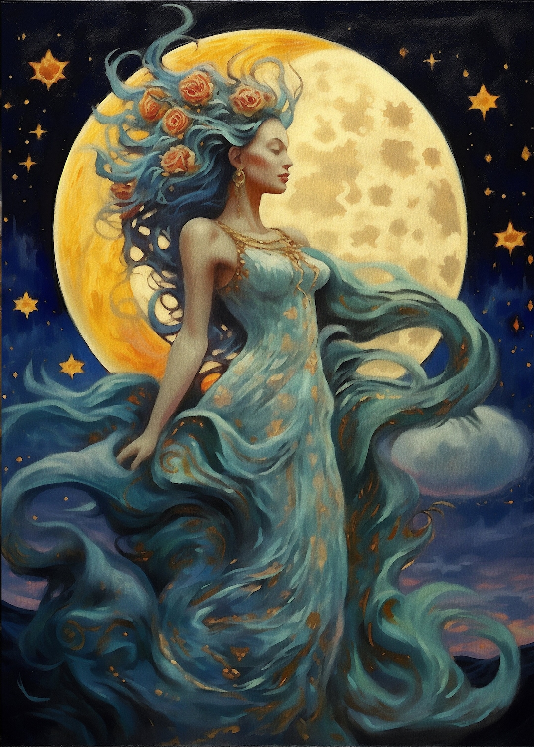Moon Goddess - Witch, Luna, Diana, Hecate, Hekate - Digital Download - Etsy